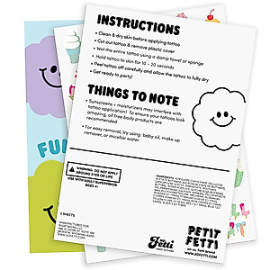 xo, Fetti Ice Cream Birthday Party Temporary Tattoos for Kids - 56 Glitter Styles | Dessert, Sweet Baby Shower Party Supplies, Arts and Crafts