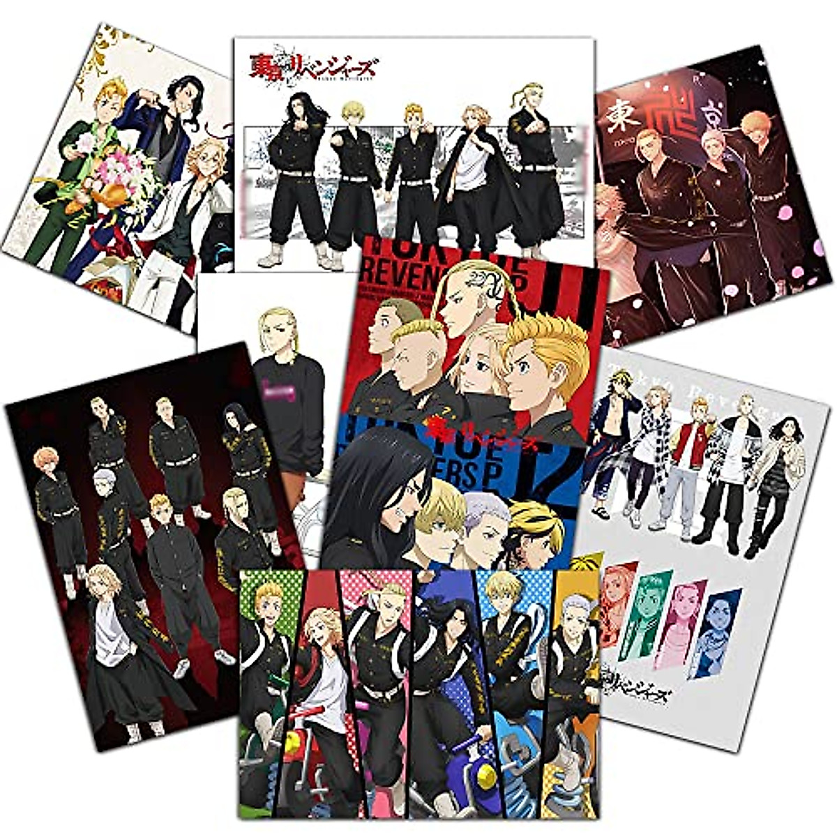 ePanda Tokyo anime merch Revengers Poster,Hanagaki Takemichi Posters Art Print for Kids Boy Bedroom Living Room Home Wall Decor,Set of 8 pcs,11.5x16.5 inches