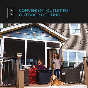 Home Luminaire 31856 Spence 1-Light Outdoor Wall Lantern with Seeded Glass and Built-in GFCI Outlet, White