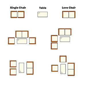 Wisteria Lane Patio Furniture Set, 4 Piece Outdoor Conversation Sets, Wicker Sofa Set with Cushion for Garden Deck Porch (Grey)