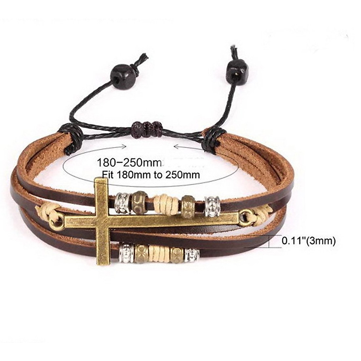 Feraco Religious Cross Wrap Bracelets Women Leather Christian Jewelry For Confirmation Gifts, Adjustable