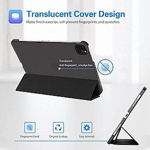ProCase Cover for iPad Pro 11 Inch Case 2022/2021/2020/2018, Slim Stand Hard Back Shell Smart Cover for iPad Pro 11 4th Generation 2022 / 3rd Gen 2021/ 2nd Gen 2020 / 1st Gen 2018 -Black