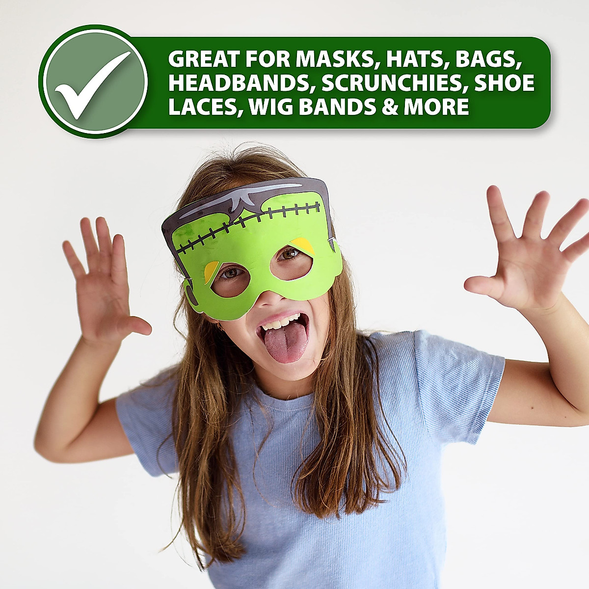 Mandala Crafts White Elastic Bands 3/8 Flat Elastic Cord Stretch Strap - 10mm 50 Yds Roll of Elastic Straps Braided Elastic Band - 3 8 Inch Elastics for Sewing and Elastic Crafting