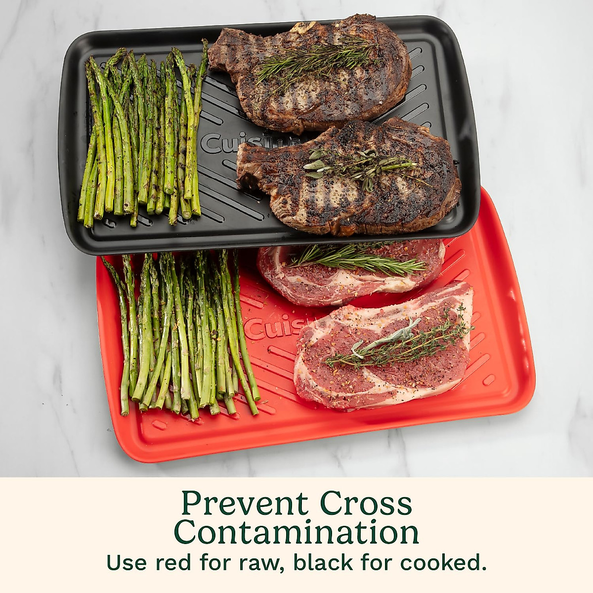 Cuisinart CPK-200 Grilling Prep and Serve Trays, Black and Red Large 17 x 10. 5