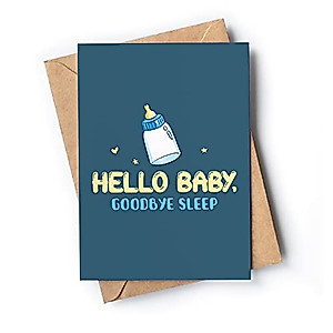 Funny new baby card with envelope | Joke card for parents to be | Congratulatory card for pregnancy reveal for mom, dad. | Baby shower congratulations present