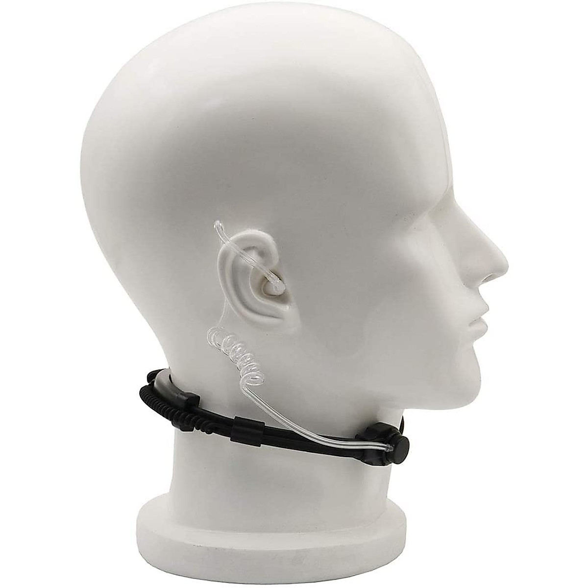 Flexible Throat Mic Microphone Covert Acoustic Tube Tactical Walkie Talkies Earpiece Headset with Finger PTT is Compatible with Midland LXT118 GXT1000VP4 LXT500VP3 LXT600VP3 LXT380 2-pin