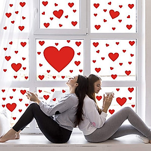 DRON TOOON Love Heart Valentine's Day Wall Decor(97 Decals )Red Heart Stickers Home Decor for Kids Girl Teen Room Office Valentines Hearts Accessories Birthday Party Supplies Gifts