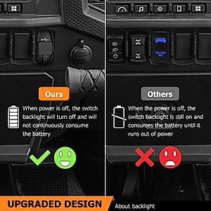 WeiSen Plug & Play Dual USB 4.2A Charger, Rocker Switch Style 18 AWG 12V/24V Fast Charge with Pulse Power Bar Plug Connector Compatible with Polaris RZR Ranger General Pulse Bus Bar