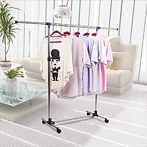 Coat Rack Single Pole Coat Rack Floor Stainless Steel Drying Racks Outdoor Clothes Hanger Indoor Hanger Simple Clothes Hanger