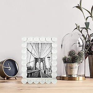 TIZO Design 5x7 Crystal Clear Glass Picture Frame, Boutique Quality Photo Frame (Single Row Bubbles)