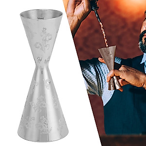 Fdit Double Stainless Steel Head Jigger for Bartending Jigger Bar Jigger Cocktail Measuring Jigger Liquor Measuring Jigger with Measurements Inside (30ml 60ml)