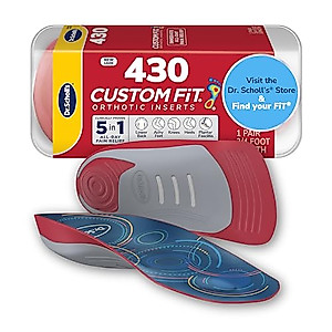 Dr. Scholl’s® Custom Fit® Orthotics 3/4 Length Inserts, CF 430, Customized for Your Foot & Arch, Immediate All-Day Pain Relief, Lower Back, Knee, Plantar Fascia, Heel, Insoles Fit Men & Womens Shoes