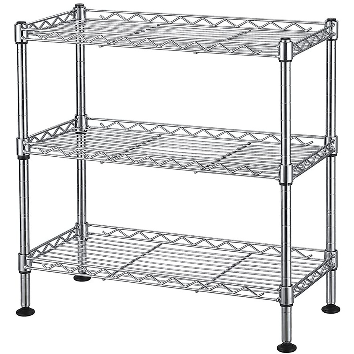 3-Tier Metal Steel Wire Shelf Organizer Unit Shelving for Cabinets, Bath, Kitchen, Countertop, Stackable Cabinet Shelf Kitchen Counter Rack Organizer Multipurpose Pantry Bedroom Bathroom Storage Racks