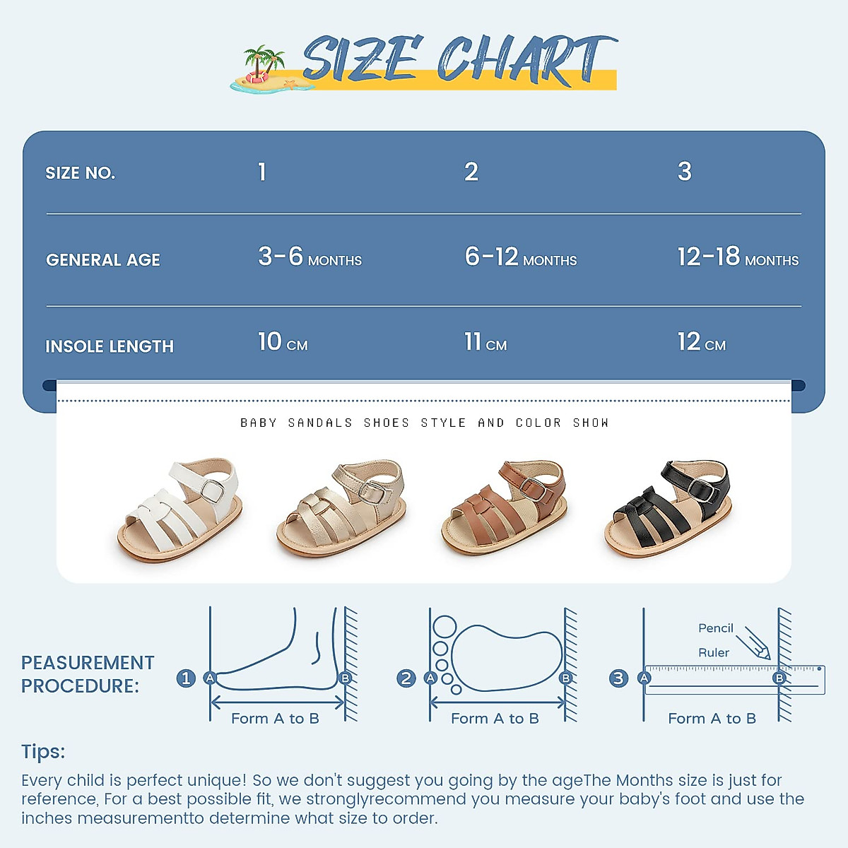 Sawimlgy Baby Girls Boys Sandals Summer Shoe Rubber Sole PU Leather Mesh Infant Toddler First Walkers Princess Dress Outdoor Shoes