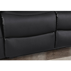 Alexent Loveseat Recliner Sofa, Power Recliner Leather Loveseat Sofa with USB Port Recliner Chair Couch 2 Seater Sofa for Living Room,Bedroom,Playroom,Black