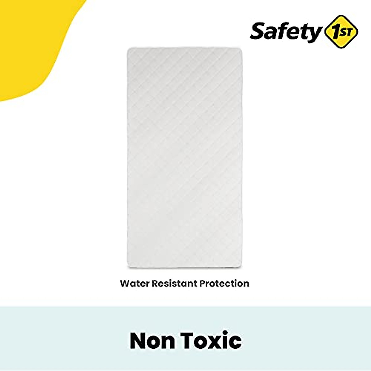 Safety 1st Polypropylene Vinyl Cover Heavenly Dreams Deluxe Dual 2-in-1 Baby Crib and Toddler Mattress, Waterproof and Stain Resistant Cover,Firm, White