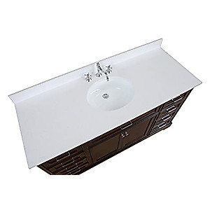 Kitchen Bath Collection Aria 60-inch Single Bathroom Vanity (Quartz/Chocolate): Includes Chocolate Cabinet with Stunning Quartz Countertop and White Ceramic Sink