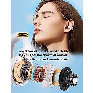Ear-Clip Bone Conduction Headphones Bluetooth 5.3, Painless Wireless Open Ear Clip on Headphone,Waterproof Mini Sport Running Earring Earphone, Noise Cancelling/HiFi Quality/Long Battery Life