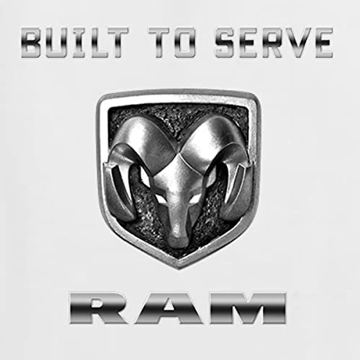 Dodge Ram Logo Retro Built to Serve USA Cars and Trucks Men's Graphic T-Shirt, White, Large