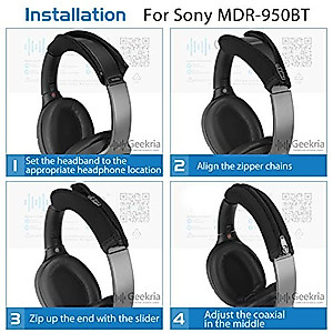 Geekria Headband Cover Compatible with Sony WH-1000XM4, WH-1000XM3, WH-1000XM2, WH-XB910N, XB950B1, XB950N1, MDR-XB950BT, XB650BT, MDR1000X WH-CH520 Headphones Headband Protector Easy Installation