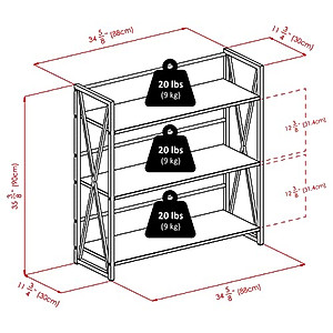 Winsome Wood Isa 3-Tier Shelf, Graphite and Walnut