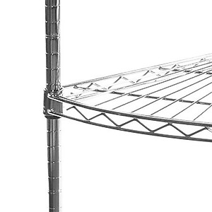 Shelving Inc. 24" Radius Corner Wire Shelving with 4 Tier Shelves - 72" h, Weight Capacity 800lbs Per Shelf