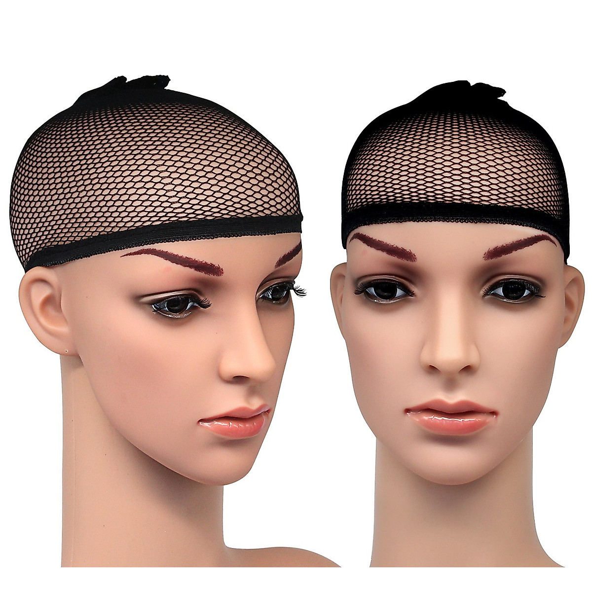 Blisstime Pack of 12 Wig Cap Open End Mesh Net Liner Weaving Cap (black)
