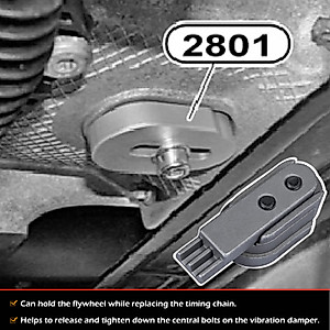 Heavy Duty 2801 Flywheel Holder Flex Plate Lock Tool for Replacing Timing Chain + 7676 Oil Seal Repair Kit with Balance Shaft & Oil Pump Alignment Tool Set for BMW 1 2 3 4 Series N20 N26 Engines