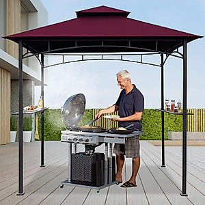 Grill Gazebo Replacement Canopy Roof, 5'x8' Outdoor BBQ Gazebo Top