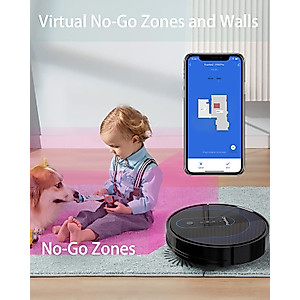 Robot Vacuum Cleaner, 4000Pa Suction AI Smart 2.0 Navigation with Home Mapping Robotic Vacuum, Selective Room Cleaning, No-go Zones, Carpet Boost, Works with Alexa, Ideal for Pet Hair FourAmZ V100 Pro