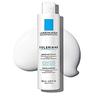 La Roche-Posay Toleriane Dermo Face Cleanser for Face & Eyes, Gentle Face Wash and Makeup Remover, Milky Texture, Fragrance Free, Preservative Free