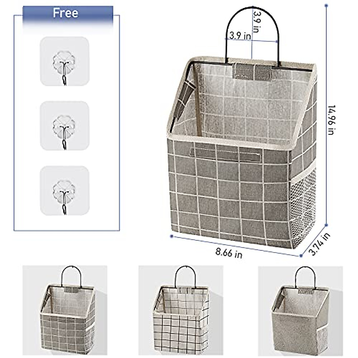 Flenpptly Wall Hanging Storage Bag Hanging Organizer Closet Hanging Storage Waterproof for Bedroom Bathroom Kitchen Dormitory Storage 3 Pack