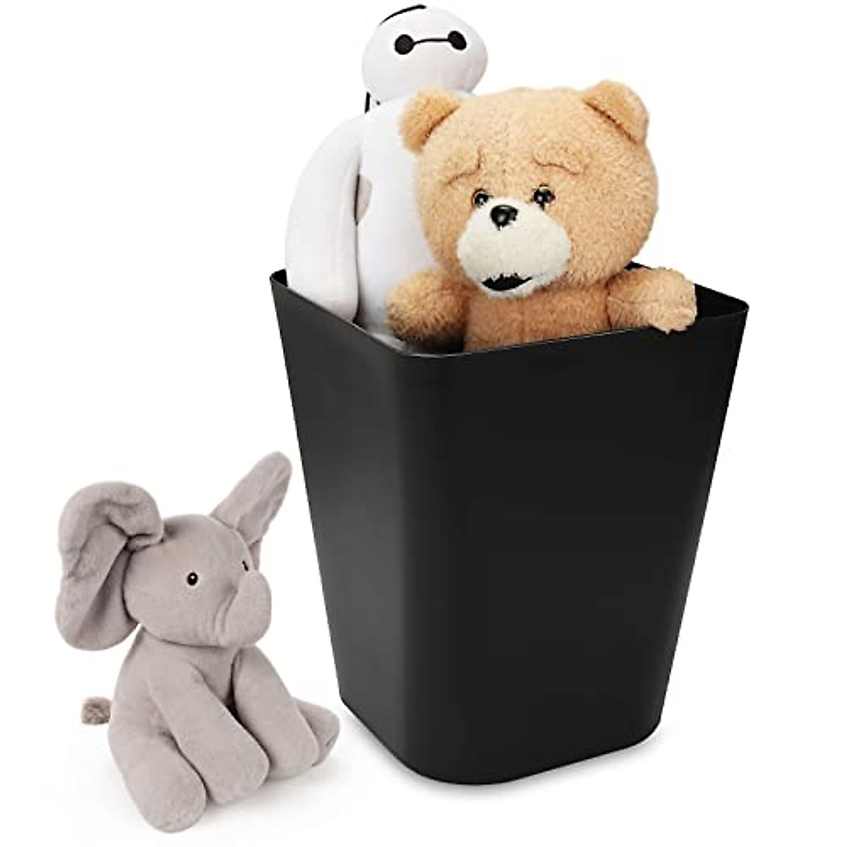 ZOFORTY 6 Pack Slim Plastic Trash Can Wastebasket 1.5 Gallon Small Garbage Bin Black Trash Bin Waste Basket for Office Bathroom Bedroom Home Kitchen Dorm - 9”High