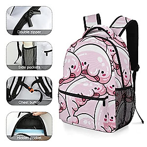 Kawaii Cute Blobfish Cute Laptop Backpacks Travel Daypacks Unisex Fashion College Shoulder Bag