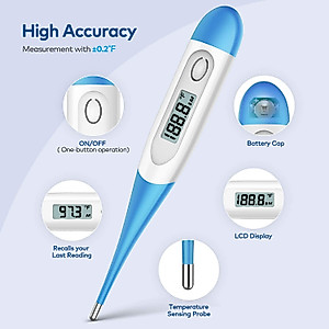 Bundle of Thermometer for Adults, Thermometer for Fever with 10 Seconds