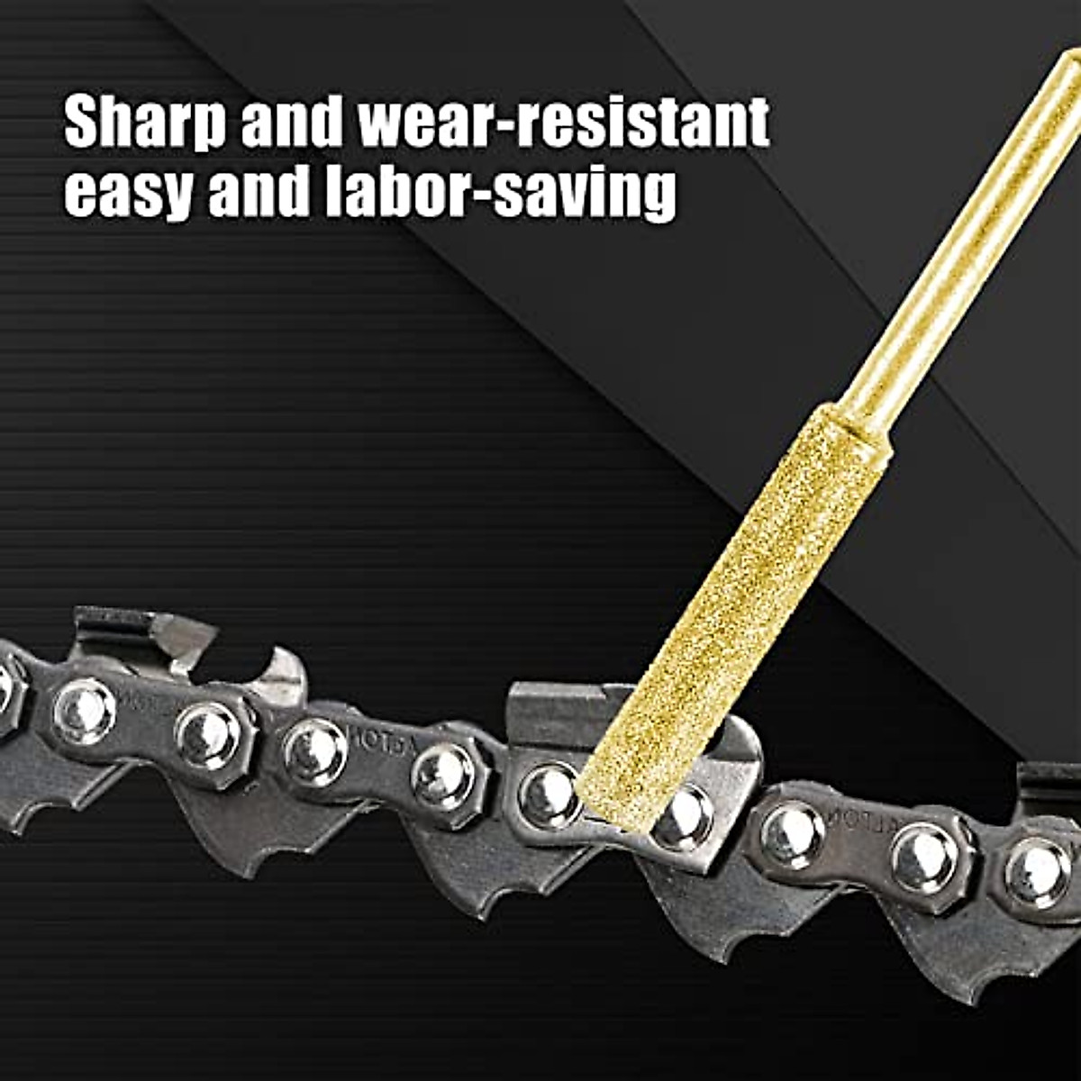 JOJOCY 54 Pcs Diamond Chainsaw Sharpener Bits in 3 Sizes 5/32,3/16, 7/32 inch,Titanium Plated Burr Stone File Wheels Polishing Grinding Tool for Electric Gold Chain Saw Jewelry Stone