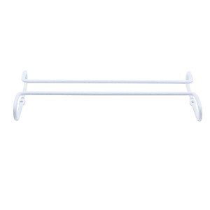 Quluxe Wine Glass Rack, Under Cabinet Stemware Wine Glass Holder Glasses Storage Hanger Metal Organizer for Bar Kitchen- White (Pack of 2)