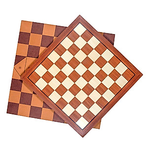 AMEROUS 17 x 17 Inches Wooden Chess Board Only, Professional Tournament Chess Board Large with Chess Rules/Gift Package, Chess Board Game for Kids, Adults