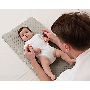 Changing Pad Cover, Soft Minky Dots Changing Table Sheets for Baby Boy and Girl, Diaper Changing Table Cover Fit 32"/34'' x 16" Pad (Tidal Foam)