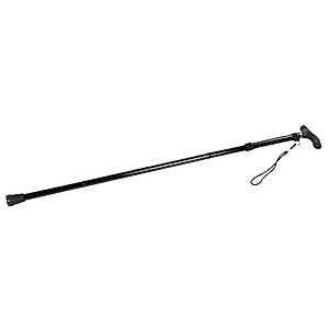 Walking Stick Aluminium Alloy Trekking Poles Metal Cane Collapsible Older Balancing Hiking Mountaineering Cane(Black)