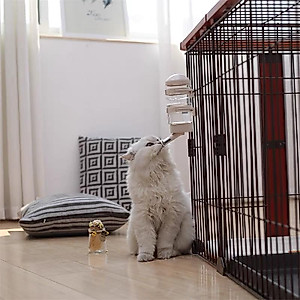 Stcyutdaaa Pet Standing Water Dispenser Bowl-,Dog Water Bottle,Leak Proof Portable Puppy Drinker for Dogs/Cats/Rabbits/Kittens and Other Large/Medium Animals - for Cage, Crate or Wall Mount 24 o(Set)