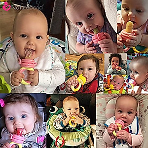 NatureBond Baby Food Feeder/Fruit Feeder Pacifier (2 Pack) - Infant Teething Toy Teether | Includes Additional Silicone Sacs