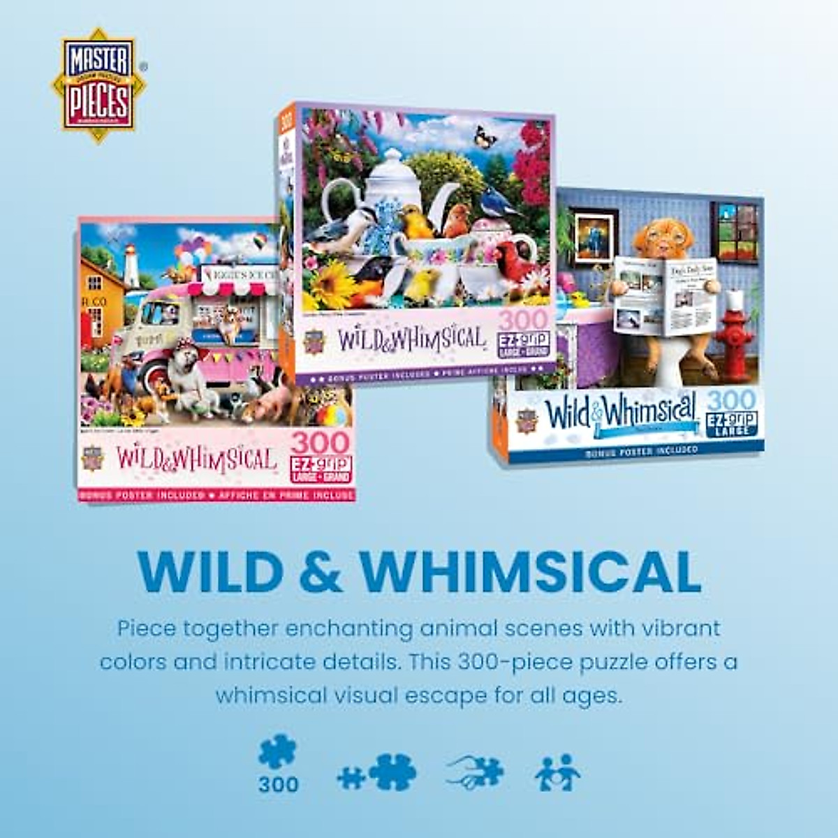 Masterpieces 300 Piece EZ Grip Jigsaw Puzzle - Garden Party - 18"x24"