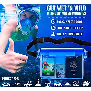 Tonando Waterproof Bags with Waist Shoulder Strap Best Dry Pouch Case to Keep Phone and Valuables Dry and Safe Perfect for Boating Swimming Snorkeling Kayaking Beach Water Parks