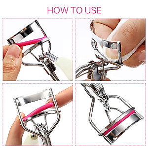 80 Pieces Eyelash Curler Refills Pads Soft Curler Replacement Refills Pads for Universal Eyelash Curler (Rose Red, Purple, Pink and Dark Rose Red)