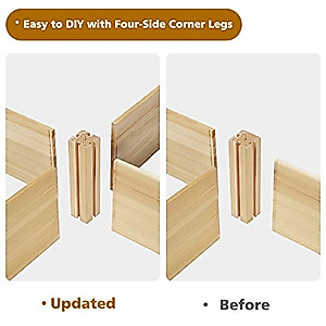 Giantex U-Shaped Raised Garden Bed, Wood Raised Garden Planter Box for Vegetables and Flowers, Easy Assembly, Garden Container for Backyard, Patio, Balcony (92.5" Lx95 Wx11 H)