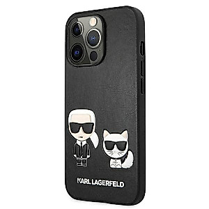 Karl Lagerfeld KLHCP13XPCUSKCBK Protective Silicone Hard Case for Apple iPhone 13 Pro Max Karl and Cat Black