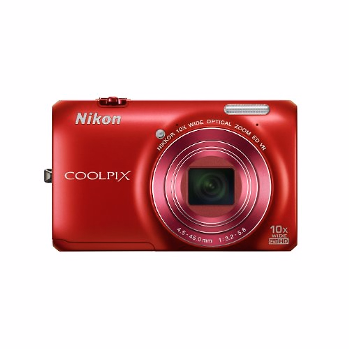 Nikon COOLPIX S6300 16 MP Digital Camera with 10x Zoom NIKKOR Glass Lens and Full HD 1080p Video (Red)