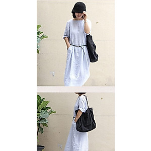 Jeelow Canvas Tote Handbag Shoulder Bag Purse Lightweight Yoga Shopping Travel For Men Women (Black Oversize)