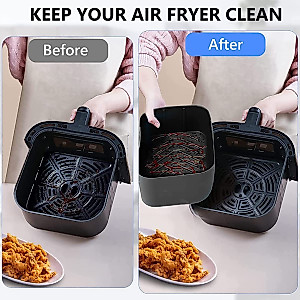 Silicone Pot for Ninjas Dual Air Fryer, Reusable Silicone Air Fryer Liner, Double Basket Air Fryer Kitchen Accessories for Air Fryer, Oven, and Microwave(2, Black)